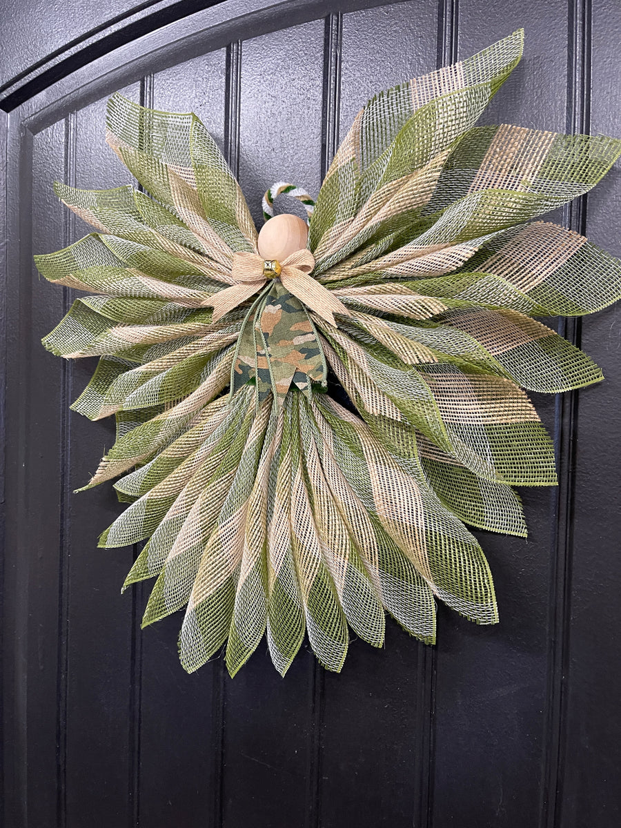 Army Military Angel Wreath, US Army Support Guardian Angel Wall Hangin ...