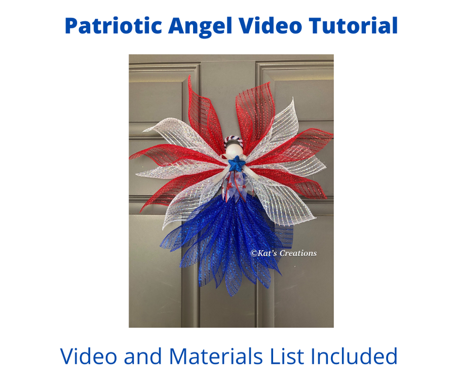 Patriotic Deco Mesh Angel/Tree Topper Video Tutorial - Instant Downloa ...